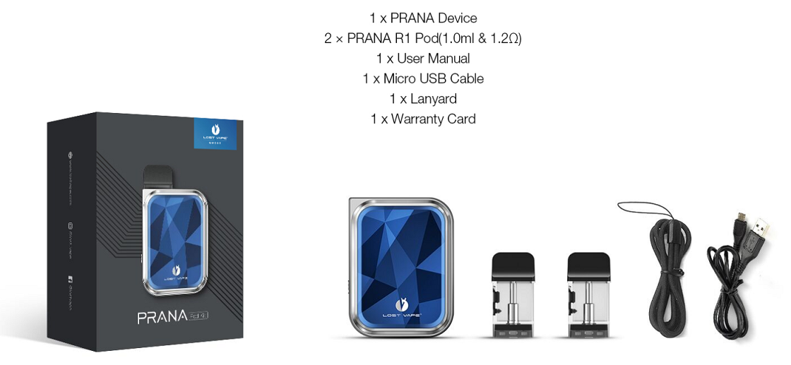 Lost Vape Prana Kit Small Size Pod System Kit 12W 1.0ml | Vapesourcing