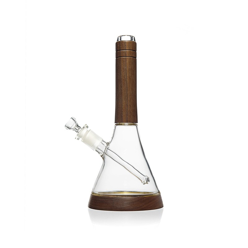 Marley Natural Glass & Walnut Water Pipe | Vapesourcing