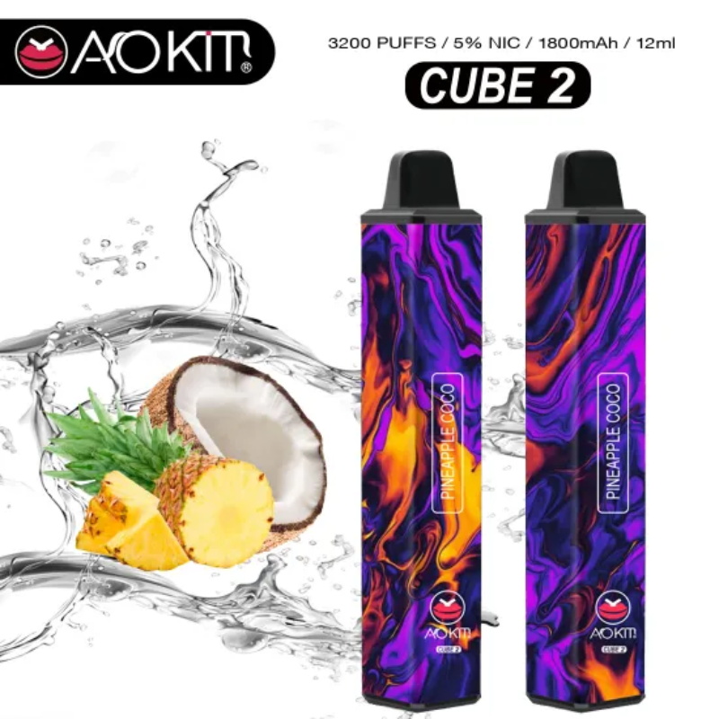 Aokit Cube 2 Disposable Vape Kit 3200 Puffs 1800mah 10pcs Pack