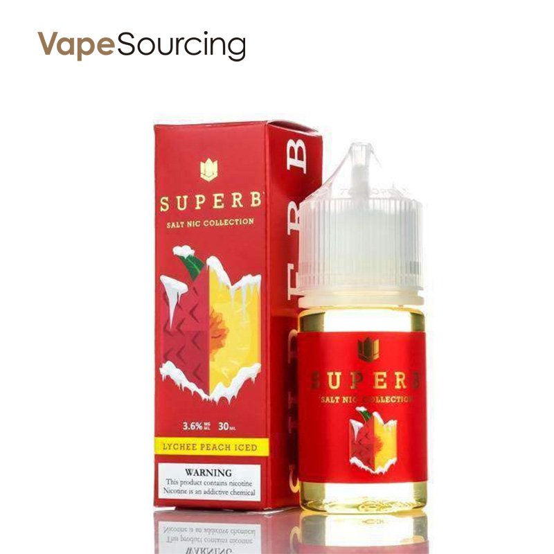 Superb Salt Nic Collection Lychee Peach Iced E-Juice 30ml | Vapesourcing